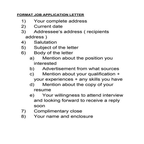 Format job application letter | PDF