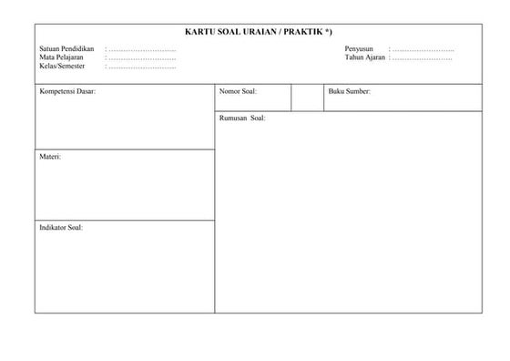 format kartu essay | PPT