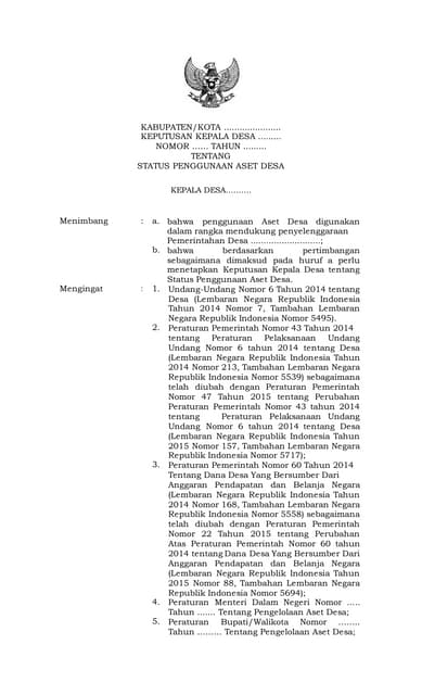 Contoh sk perangkat desa | PDF