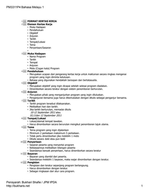 Format kertas kerja | DOC