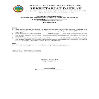 Format laporan sppd | DOCX