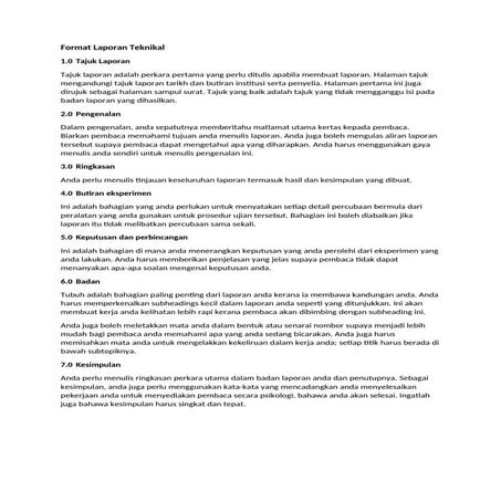 Format laporan teknikal | PDF