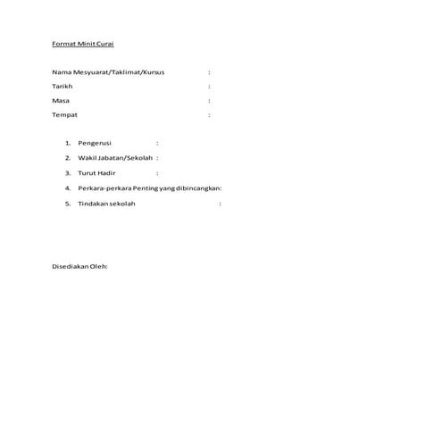 Format minit curai | DOCX