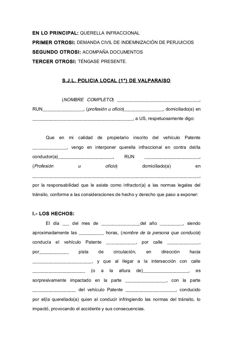 Formato querella-dda