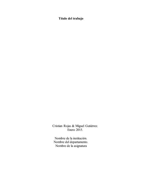 Plantilla formato apa word | PDF