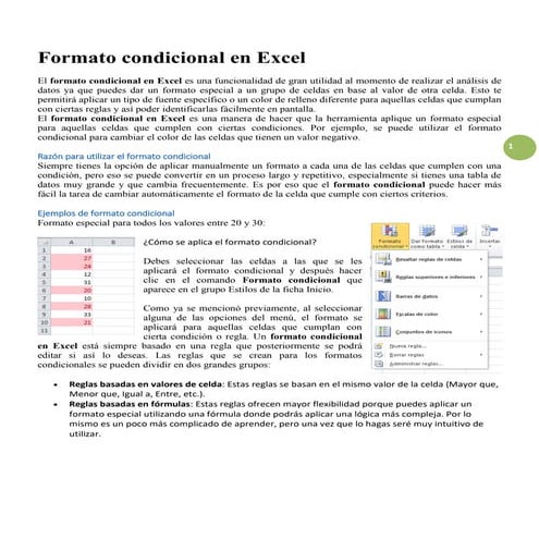 Formato condicional en excel | PDF