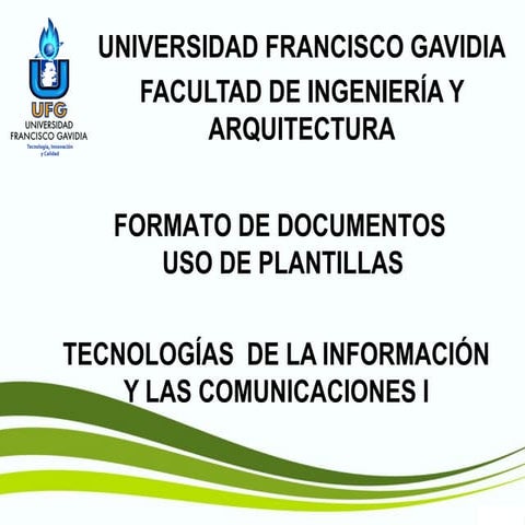 Formato de documentos, uso de plantillas | PDF