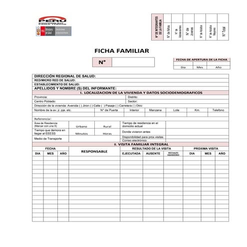 Formato de Ficha Familiar | PDF
