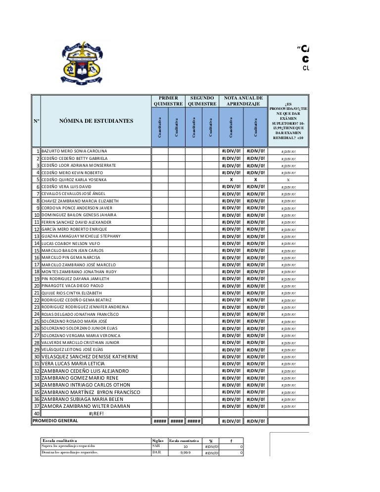 Formato de notas anuales