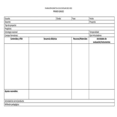 Plantilla De Programa Escolar