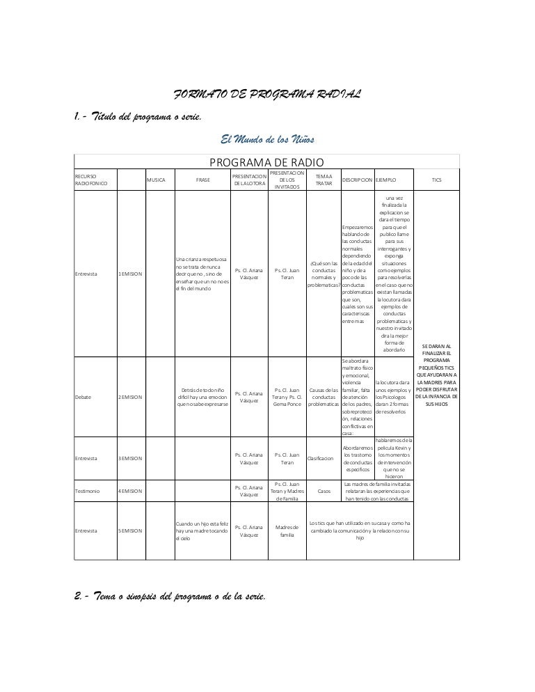 Formato de programa radial