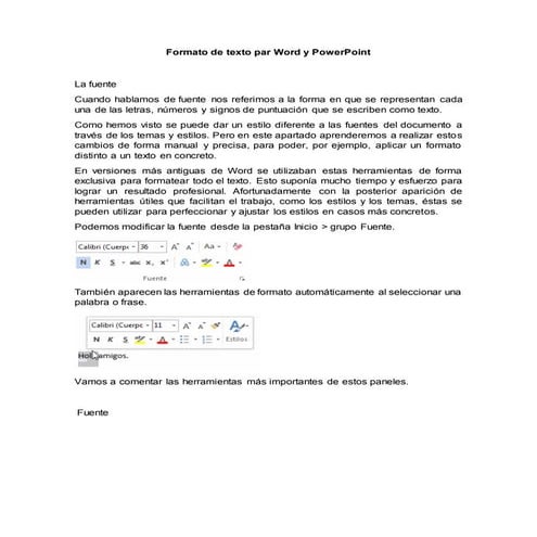 Formato de texto para word y power point | DOCX