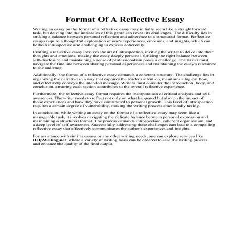 Format Of A Reflective Essay.pdf | Physics | Science