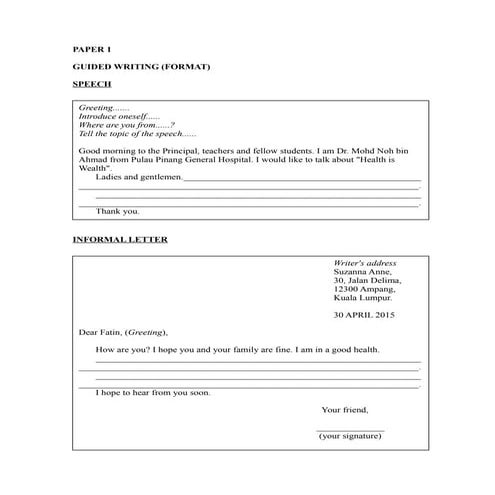 Informal Letter Writing