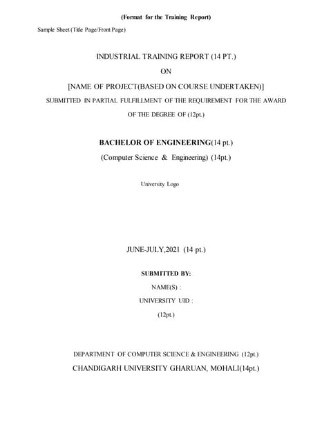 Project report format | PDF