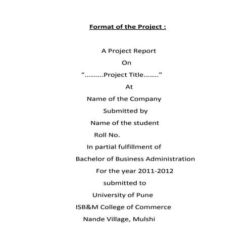 Format of the project | DOCX