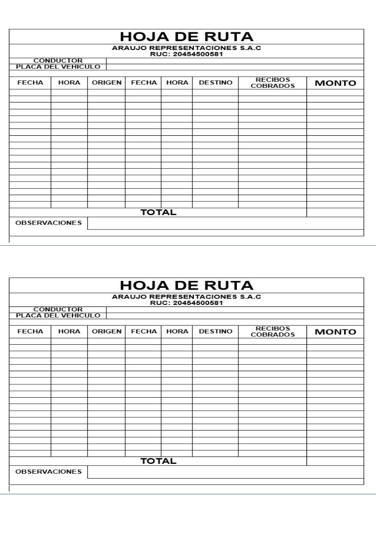 Hoja De Ruta Documentos Transporte - Riset