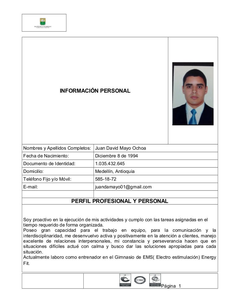 Formato Unico De Hoja De Vida Actualizado 2018 Certif