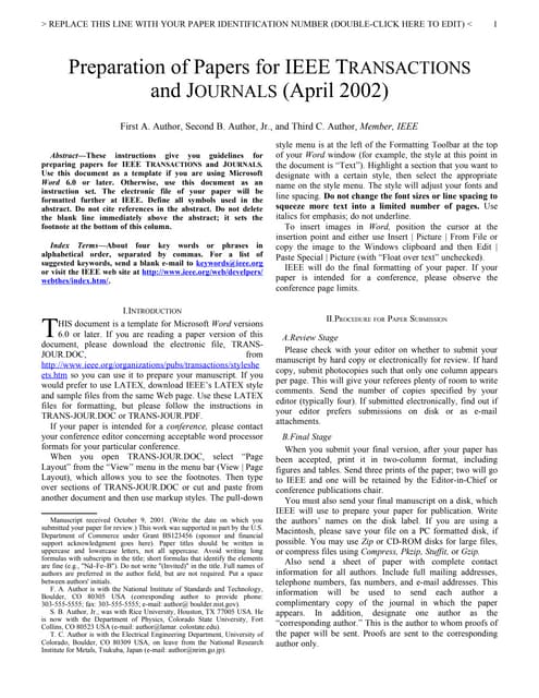 IEEE word template | DOC | Desktop Publishing | Computer Software and ...