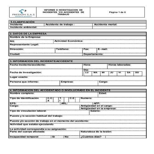 Modelo De Carta De Reporte De Incidente