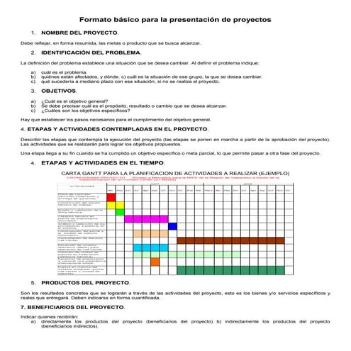Formato para presentacion de proyectos | PDF