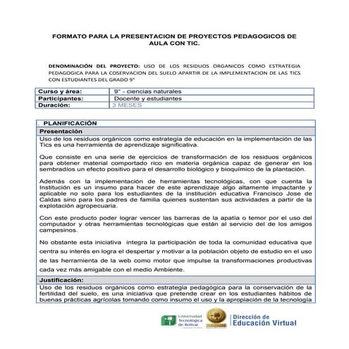 Formato proyectos 53080 | PDF
