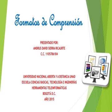 Formatos de compresión de archivos | PPTX | Computing | Technology & Computing