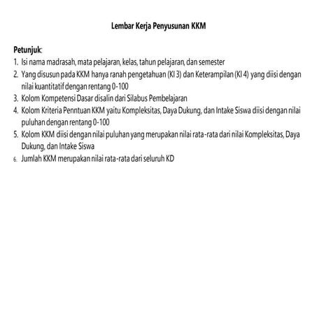 Format penentuan kkm | DOCX
