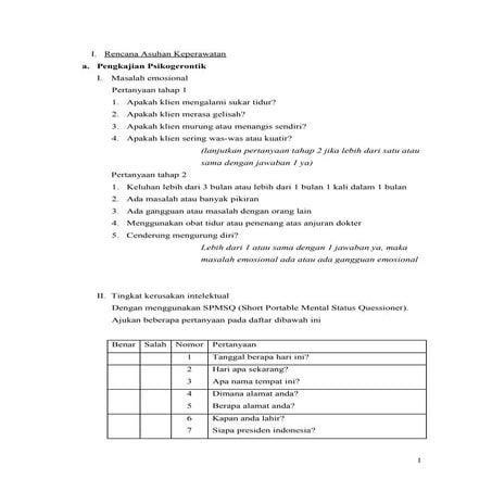 Format pengkajian gerontik | PDF