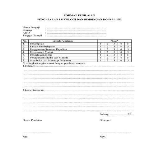 Format penilaian | PDF