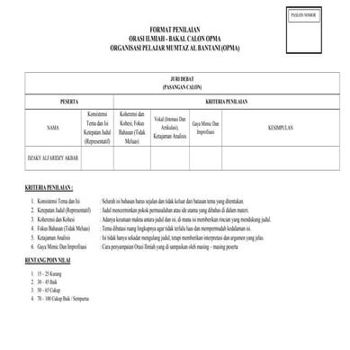 Comprehensive Evaluation Criteria for Scientific Oratory Candidates in ...