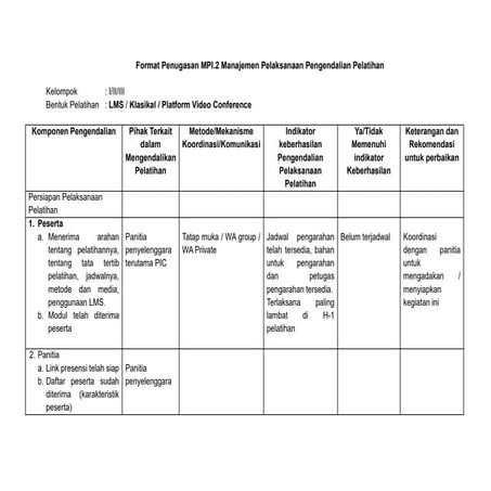 Format Penugasan MPI.2 Pengendalian Pelaksanaan Pelatihan.docx