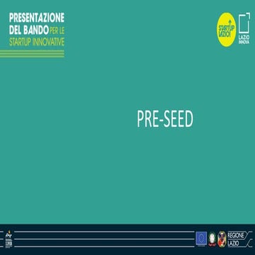 Presentazione Bando Pre-Seed | PPT