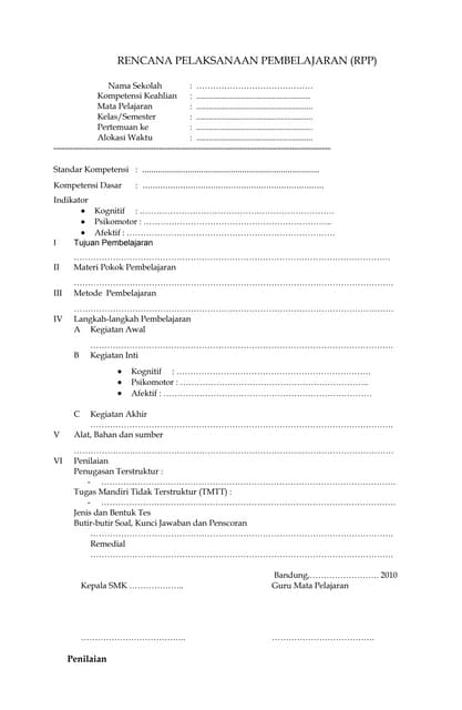 Contoh lembar instrumen evaluasi bkp | PDF