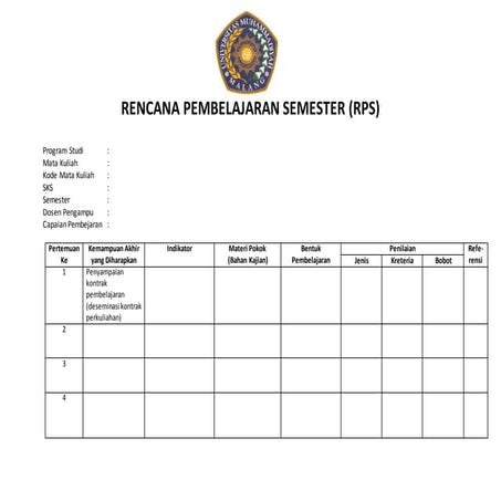 Format rps dan rpp aa umm 30 31 jan 2015 | DOC