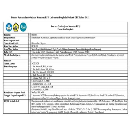 Format RPS HTN OBE Tahun 2022.doc
