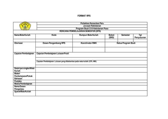 Format RPS-Baru RPS terbaru tahun2024 dikti | PPT