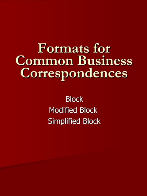 Effective Business Correspondence | PPT