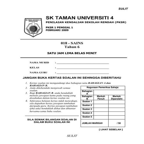 Format sains | DOC