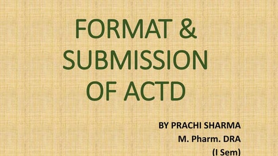 ACTD Guidelines Overview | PPT