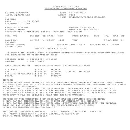 Format tiket | DOCX