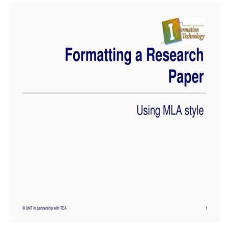 Formatting A Research Paper | PPT