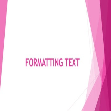 Formatting Text Pptx