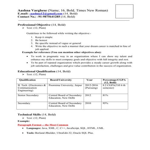 Format with examples 3 | DOC