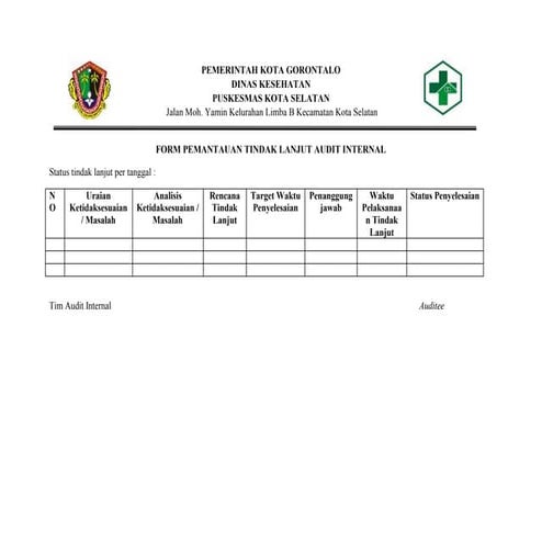 contoh form audit akreditasi puskesmas.docx