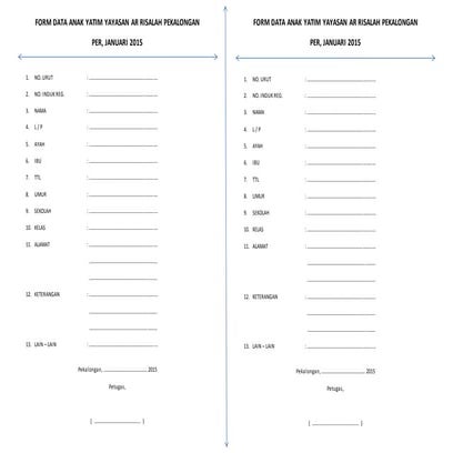 Form data anak yatim anggota | DOCX