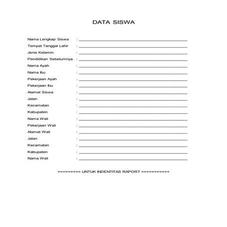Form data siswa | DOCX