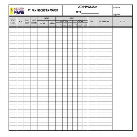 Contoh surat form data pengukuran untuk total station | PDF