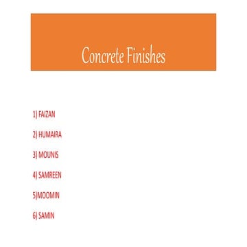 Concrete finishes | PPTX