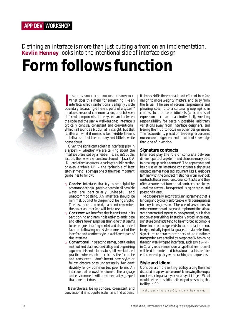 Form Follows Function 